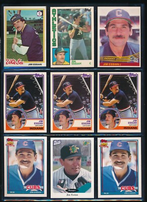 Lot (10) Jim Essian 1983 Topps #30t #629 35t 36t 1 98 Player Lot (EH39 ...