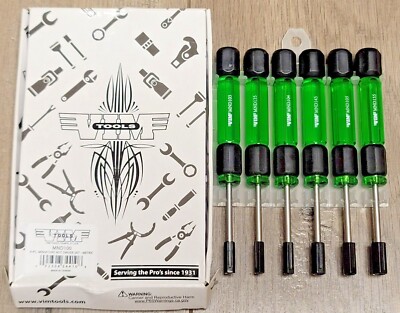 VIM Tools 6pc Miniature Metric Nut Driver Set w/Spinner handle 3 to 5 ...