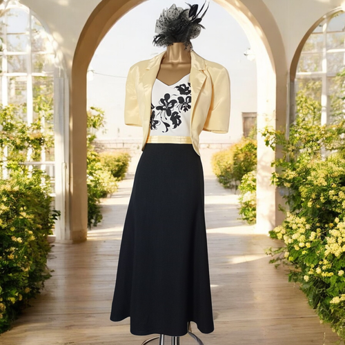 Jacques Vert Mother of the Bride outfit size 16 black dress jacket ...