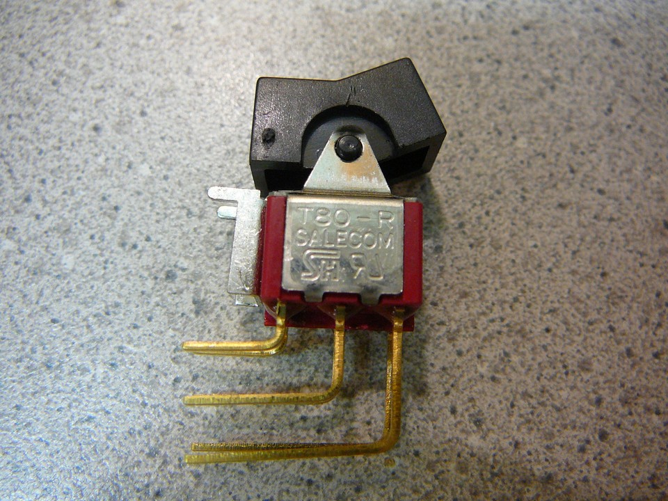 SALECOM Miniature Rocker Switch DPDT PCB Vertical R/A ON/NONE/ON BLK ...