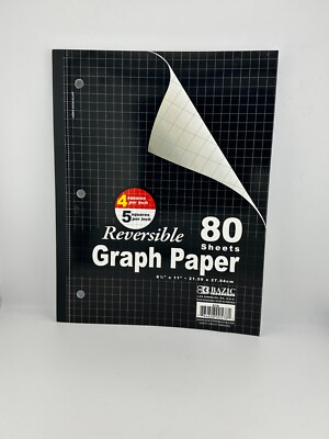Bazic Reversible Graph Paper, Quad Ruled, 8" 1/2 X 11", 80 Sheets ...
