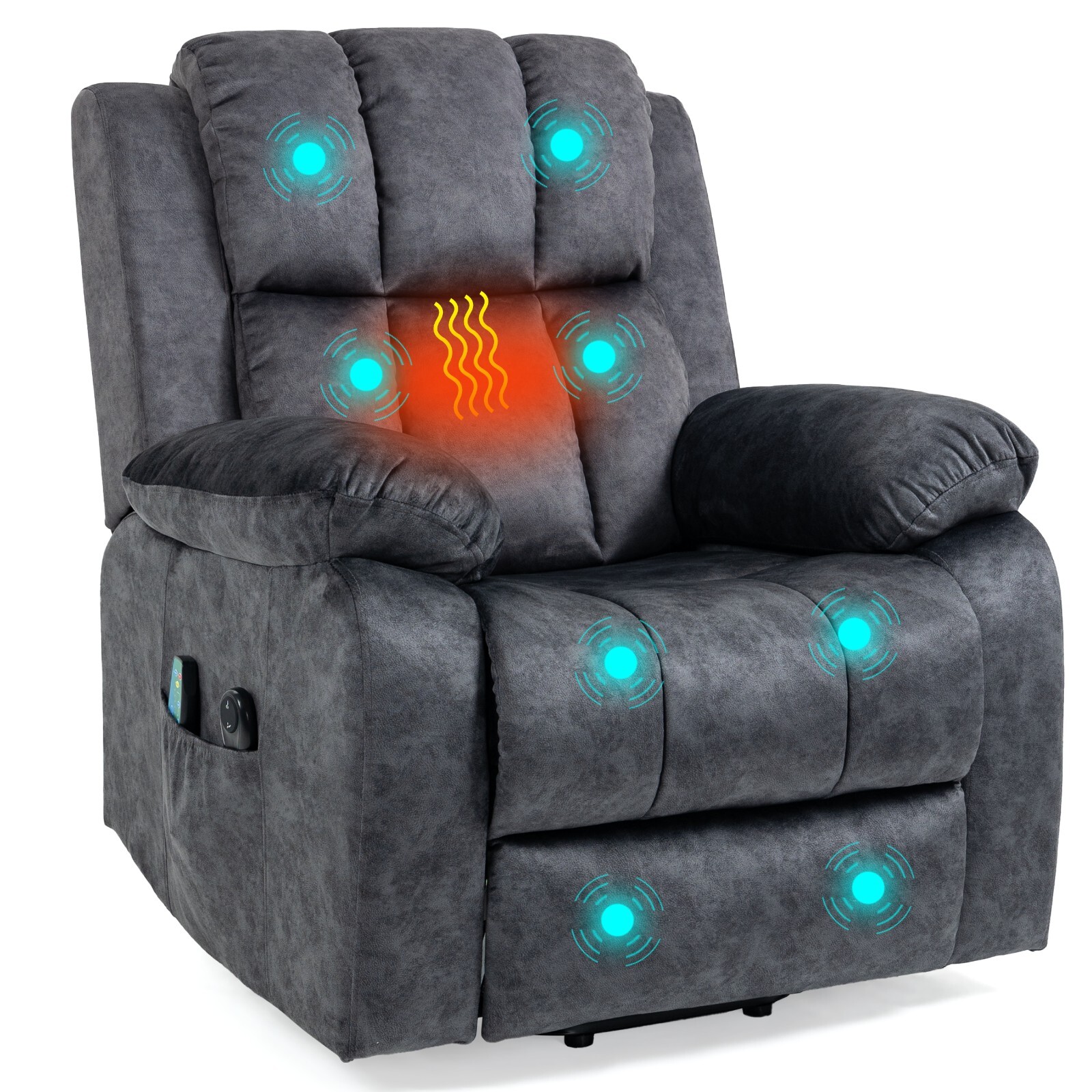Electric Power Lift Riser Recliner Sofa Chair Velvet Massage Heated electric-power-lift-riser-recliner-sofa-chair-velvet-massage-heated