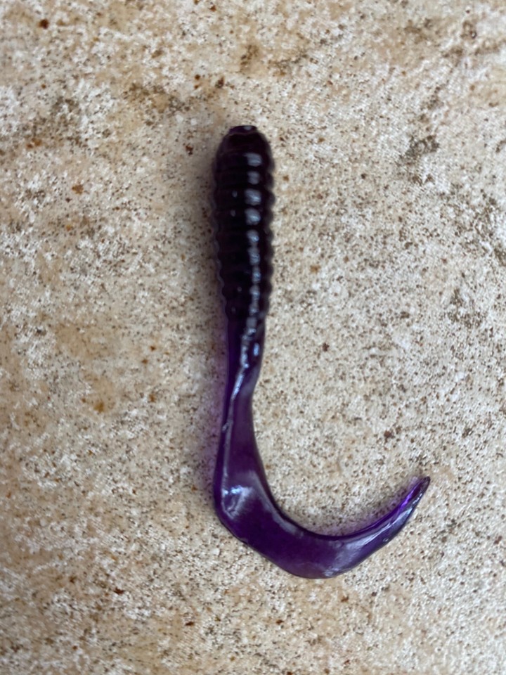 Item#145 50ct 2.5" Purple curly tail grubs fishing bait soft plastics ...