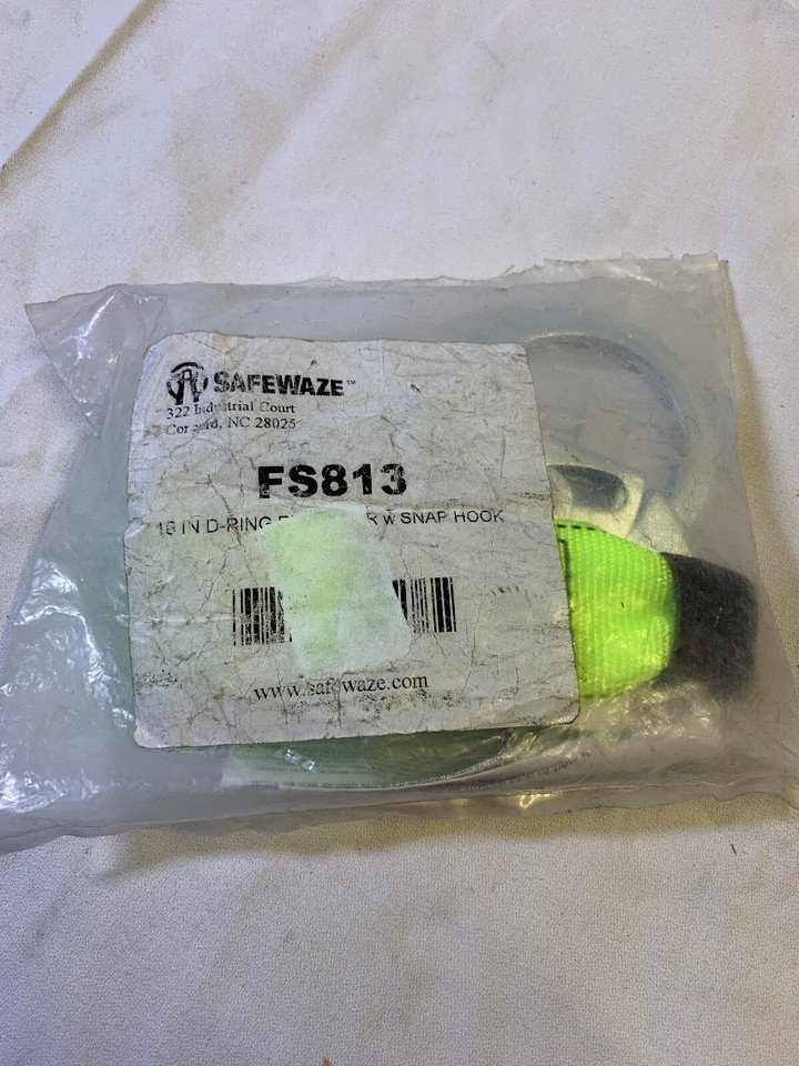 SafeWaze FS813 18" D-Ring Anchor Point Harness Extender with Standard ...