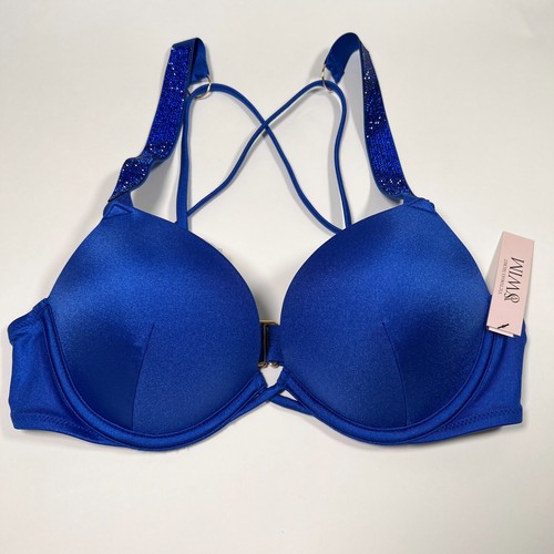 Victoria Secret 34D Bombshell Push Up Bikini Top Adds 2 Cups Shine ...