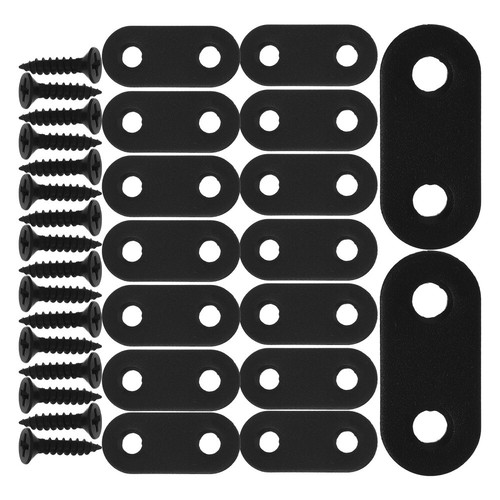 16 Sets Flat Corner Braces Straight Mending Plates Metal Fixing Corner ...
