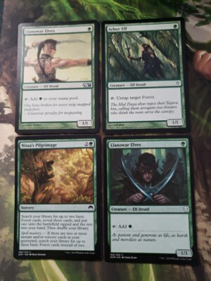 Llanowar Elf X 2 + Arbor Elf + Nissa's Pilgrimage Cube EDH Pauper Lot ...