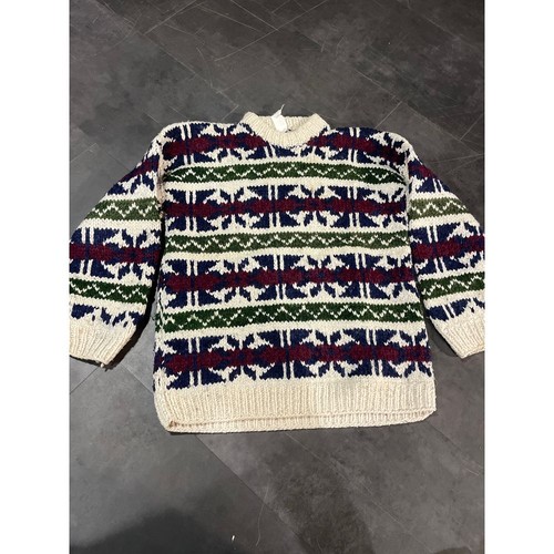 Vintage Aztec Pattern Knit Sweater Cozy Winter Pullover Multicolor D-4 ...