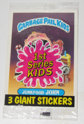 1986 Garbage Pail Kids Giant Stickers 3 Pack with Junkfood John & New ...