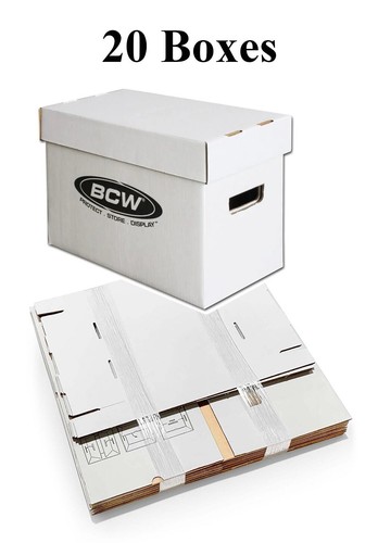 20 Comic Book Storage Boxes Short Holds 150-175 Acid Free Stackable ...