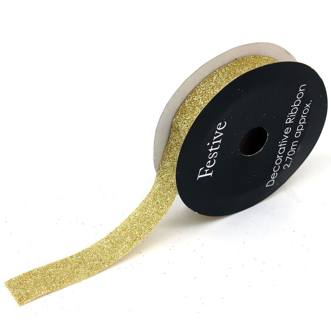 Christmas Glitter Ribbon Tree Decoration Tying Wreath DIY Gift Wrapping ...