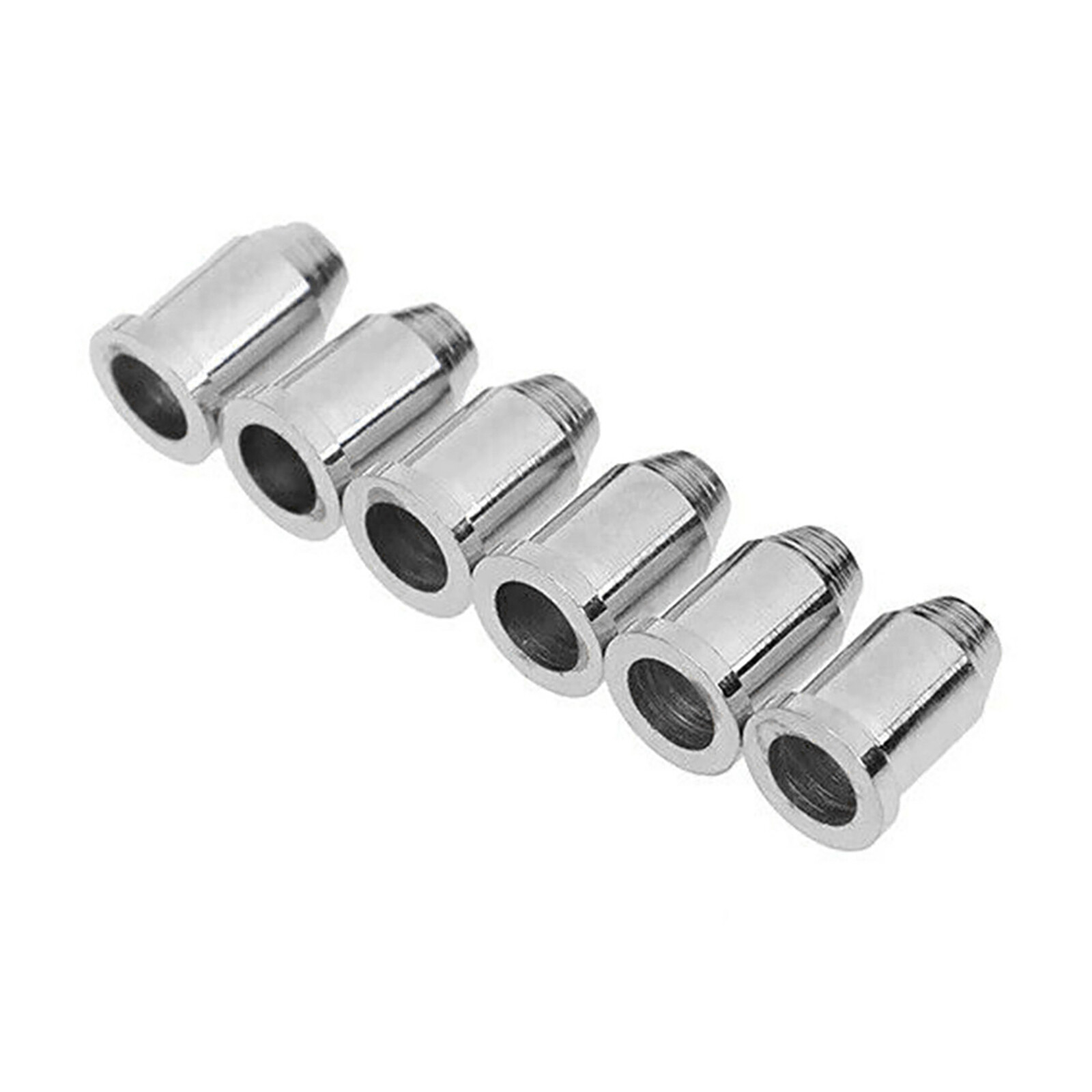 6x Chrome Guitar String Through Body Ferrule 1/4" String Ferrules for ...