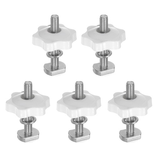 5Set M6 x 40mm T Track Bolts Knob Kit 32mm Hex Hand Nut with Washer ...