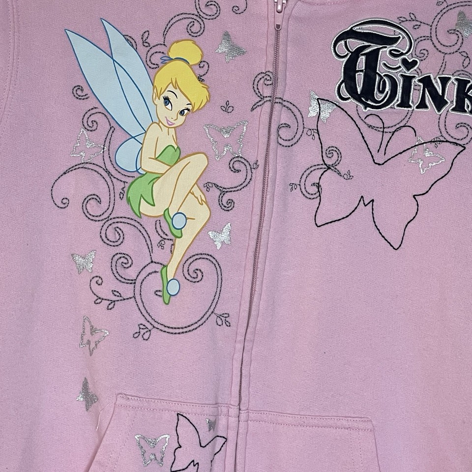 Disney Tinker Bell Tinkerbell Zip Hooded Jacket Embroidered XL Tink ...
