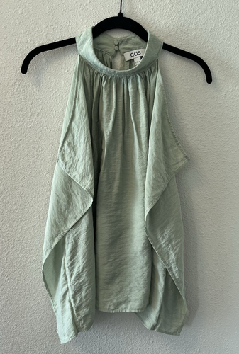 COS Women's Top US Med 10 Mint Green Fluid Halter Neck Tank Flowy Chic ...