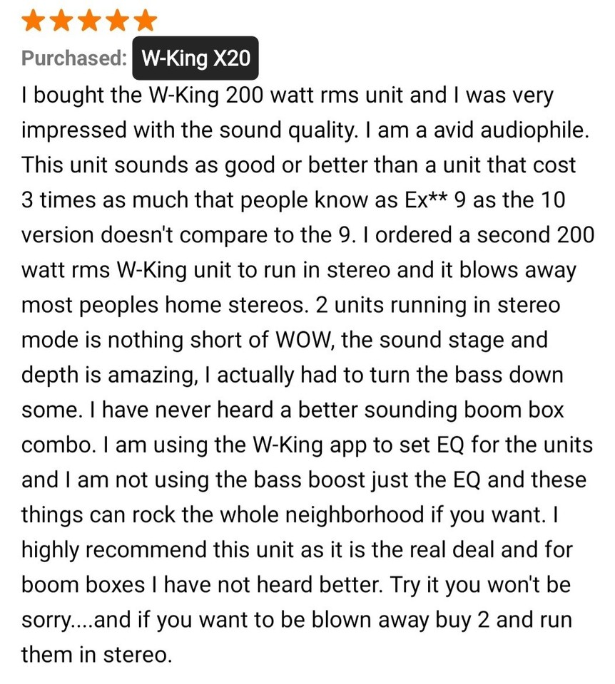 W-KING X20 200W RMS! Bluetooth Boombox Speaker BiG BASS WIRELESS ...