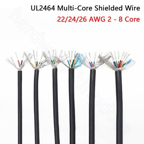 22/24/26 AWG Shielded Wire UL2464 Audio Headphone Signal Cable 2/3/4/5 ...