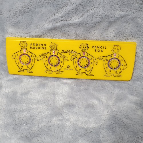VINTAGE Dial-A- Matic Adding Machine Sterling Brand Yellow Math Gadget ...