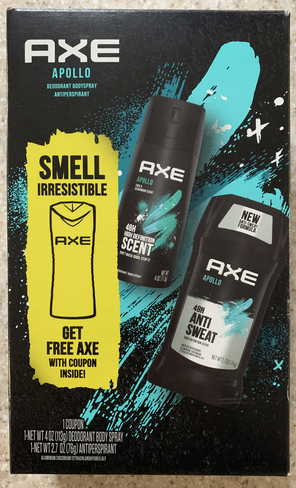 Axe Apollo Gift Set - 4oz Body Spray 2.7oz Antiperspirant -Gift Set for ...