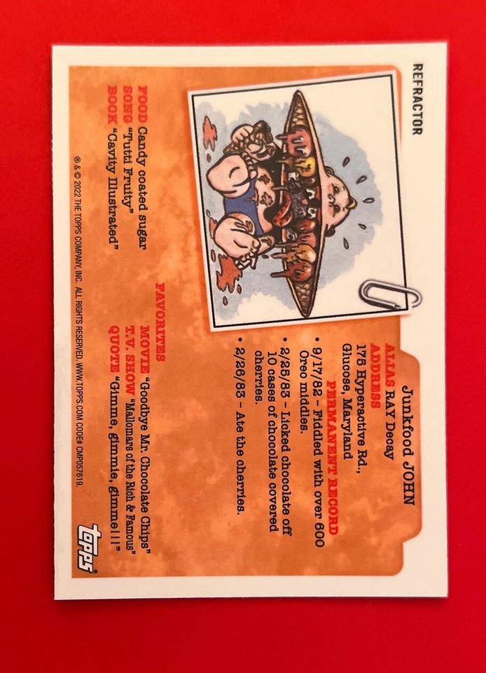 Lucas Mucus ~ 2022 Topps Garbage Pail Kids GPK Chrome ~ Refractor #195a ...