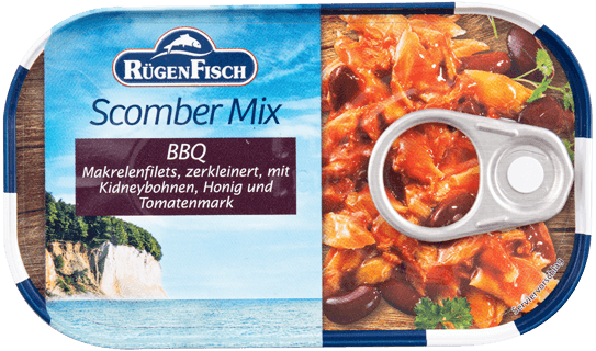 Rügen Fisch Scomber Mix BBQ - Makrelen Filets mit Kidneybohnen & Honig ...