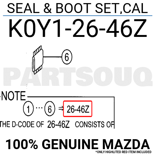 K0y1-26-46z Mazda Seal Boot SetCal K0Y12646Z Genuine OEM Part for sale ...