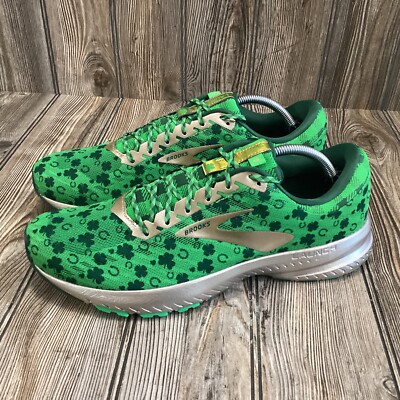 Brooks Mens “Run Lucky” Launch 6 St. Patrick's Day Shamrock Shoes Size ...