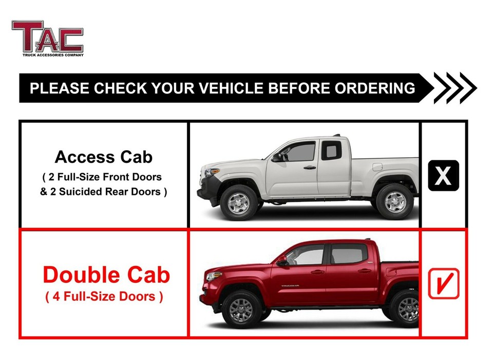 For 2005-2023 Toyota Tacoma Double Cab Frigate Running Boards Texture ...