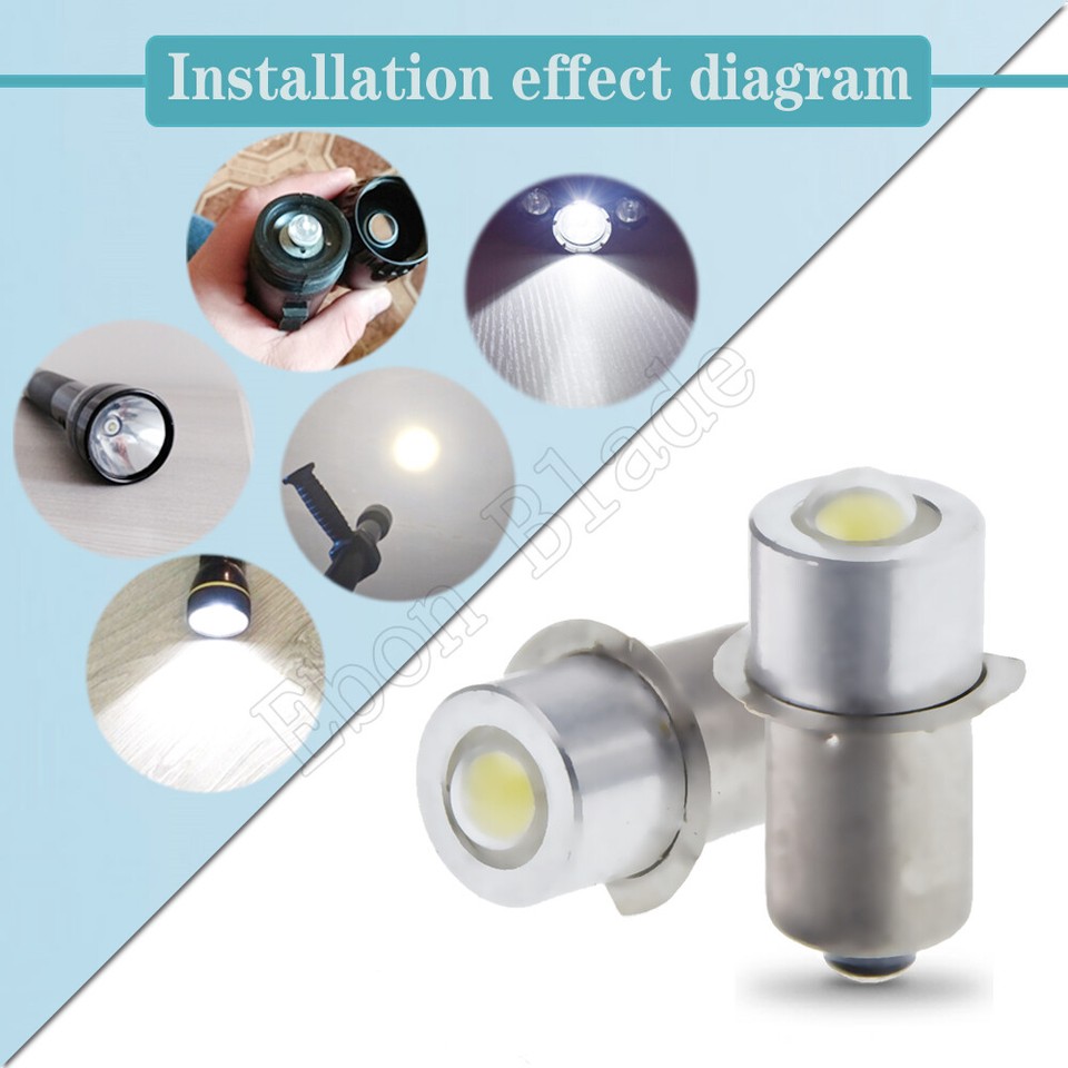 1PCS 1W 5-24V P13.5S COB LED Work Light Flashlight Replacement Bulb ...