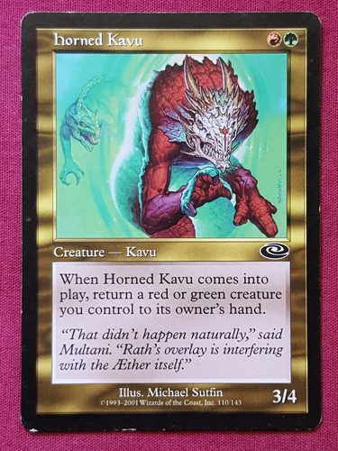 Magic The Gathering PLANESHIFT HORNED KAVU green/red card MTG | eBay ...
