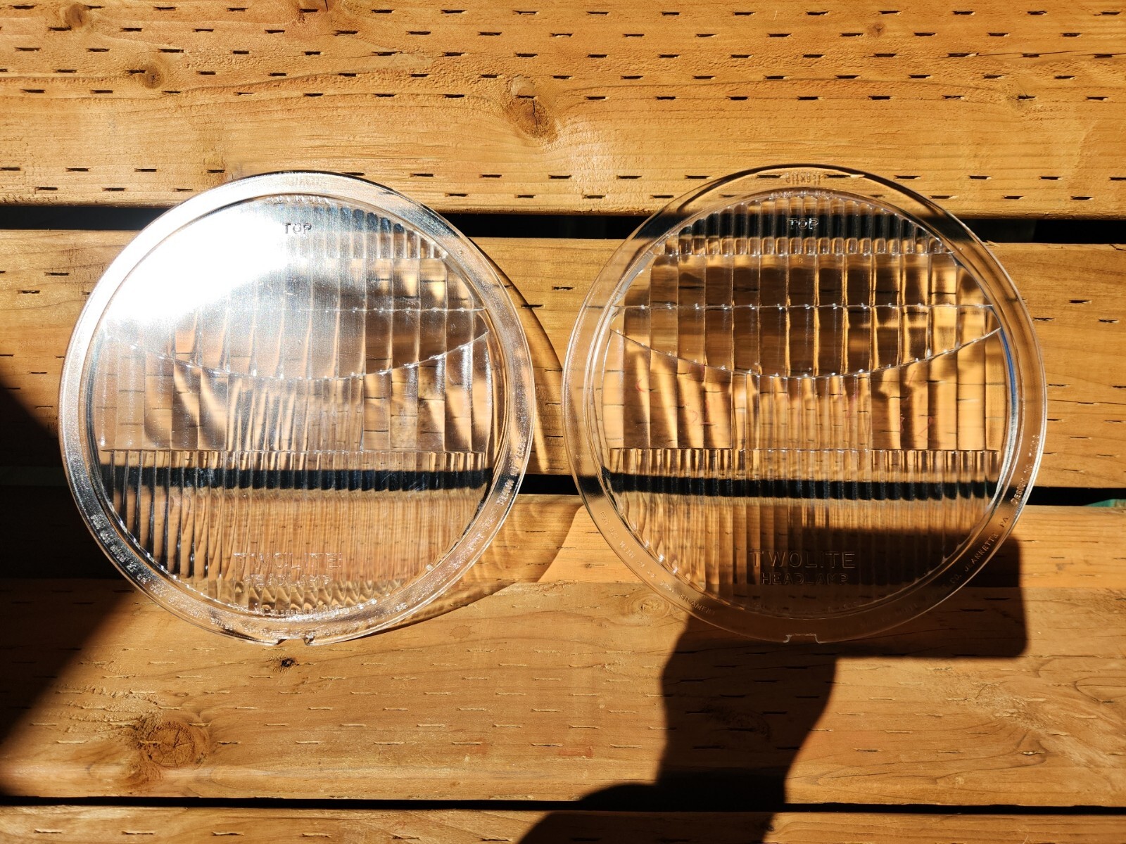 2 Vintage NOS 1900-1930 TWOLITE Head Light Lamp GLASS LENS 8 31/32 9 31 ...