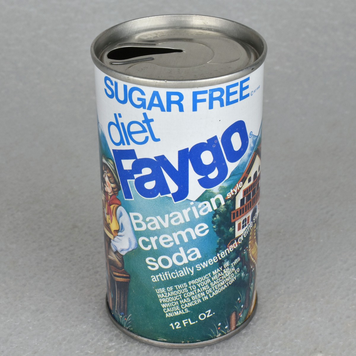 Vintage 1970s Blue Sugar Free Dr Pepper Steel Can Pull Tab