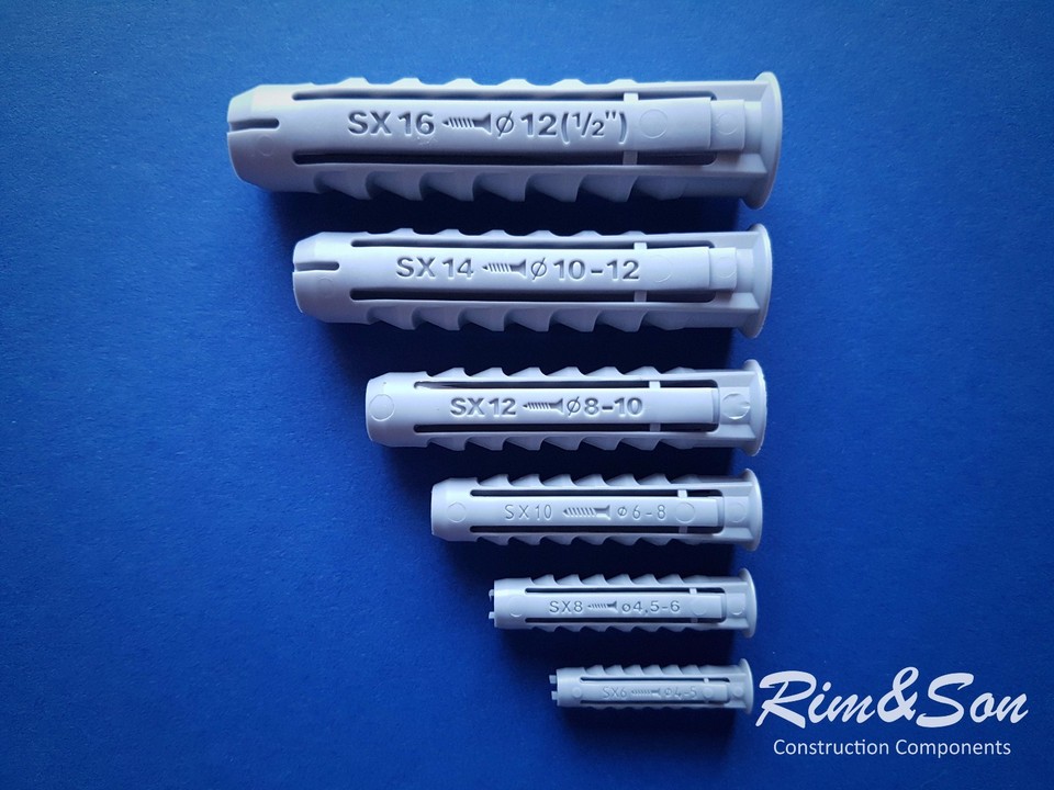 High Quality Fischer Universal Plugs Anchor SX 6mm 8mm 10mm 12mm 14mm ...