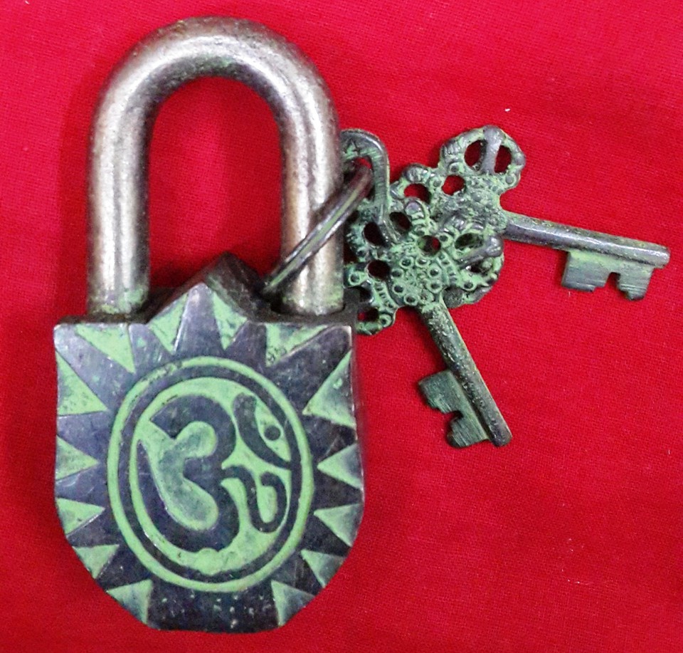 Lord Ganesha Design Lock Brass Vintage Style Handmade Padlock Safety ...
