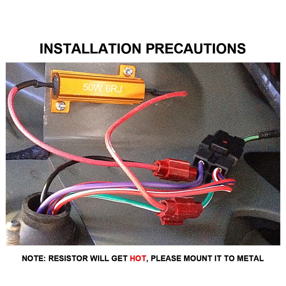 (2)6OHM 50WATT LED LIGHT LOAD RESISTOR LED TAIL/TURN SIGNAL HYPER FLASH ...