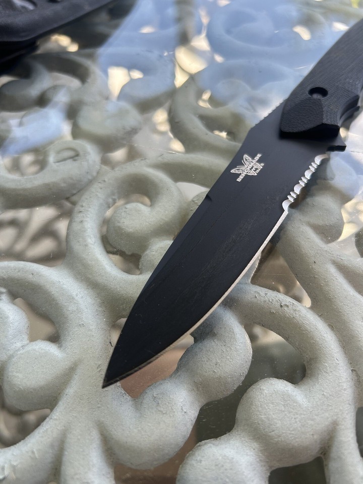 Benchmade Nimravus Cub W/ Black Micarta Handle Scales & ATS-34 Fixed ...