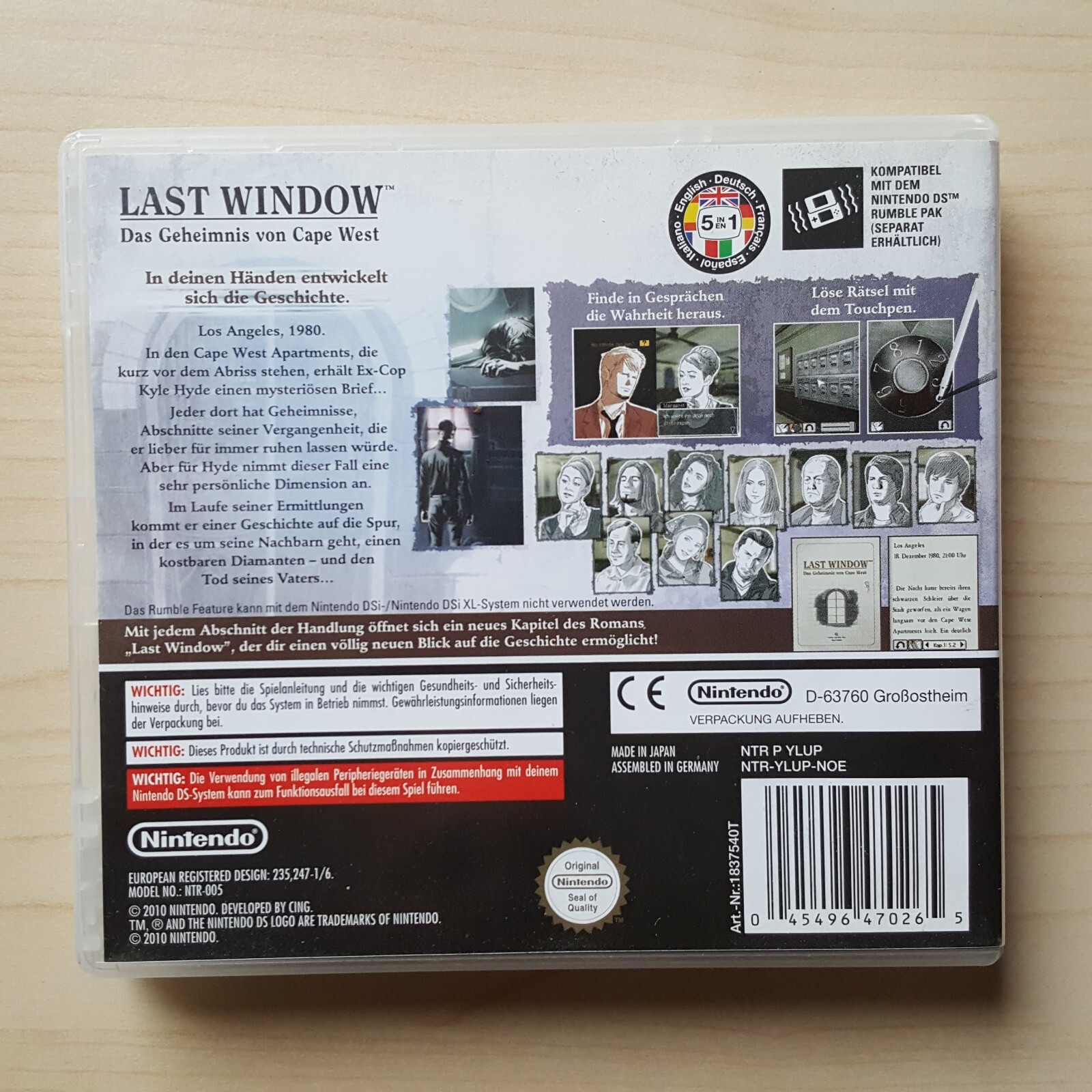 Nintendo DS Last Window Das Geheminis von Cape West in OVP mit ...