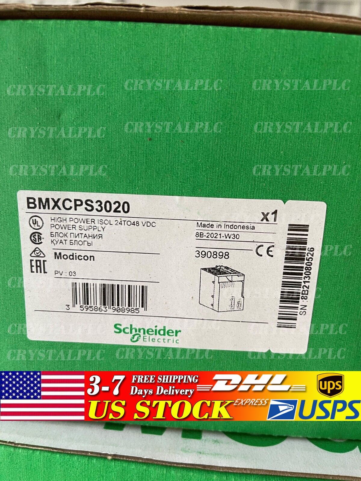 BMXCPS3020 BRAND NEW SCHNEIDER ELECTRIC M340 24VDC Power Supply FREE ...