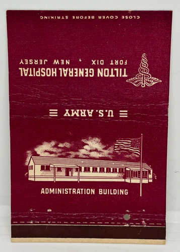 US Army Tilton General Hospital Fort Dix Matchbook Cover Postcard ...