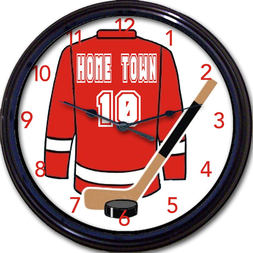 Hockey Jersey Clock Personalized With Choice of Name Number & Color NHL ...