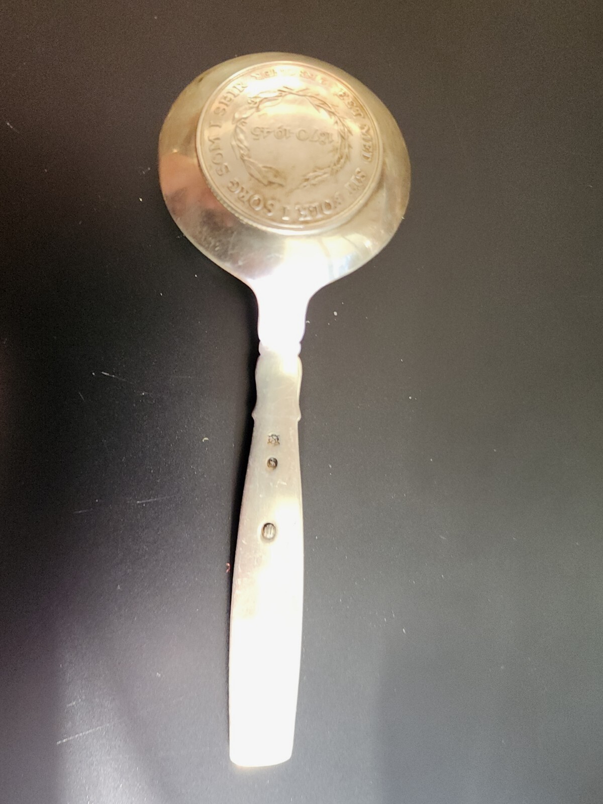 Embedded Commemorative Danish Silver Coin Spoon Christian x Konge 1870 ...