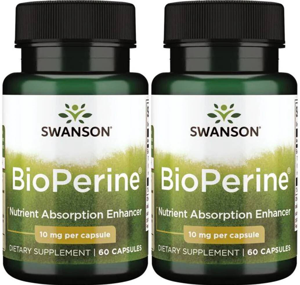 120 Caps Swanson BioPerine 10mg (95% Piperine) Nutrient Absorption ...