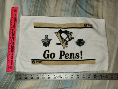 PITTSBURGH PENGUINS 2008 PLAYOFFS GO PENS WHITE RALLY TOWEL 10"×16.5 ...