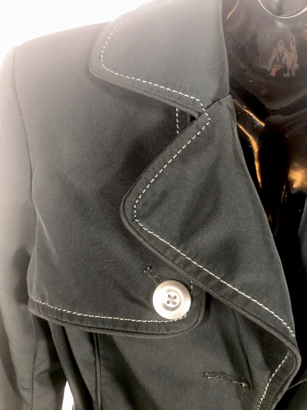 Merona Jacket Mid Length Trench With Belt black size … - Gem