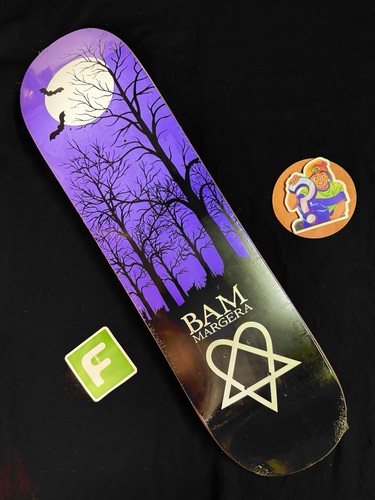 SUPER RARE Bam Margera HIM Limited Edition Purple Bats Skateboard Deck ...