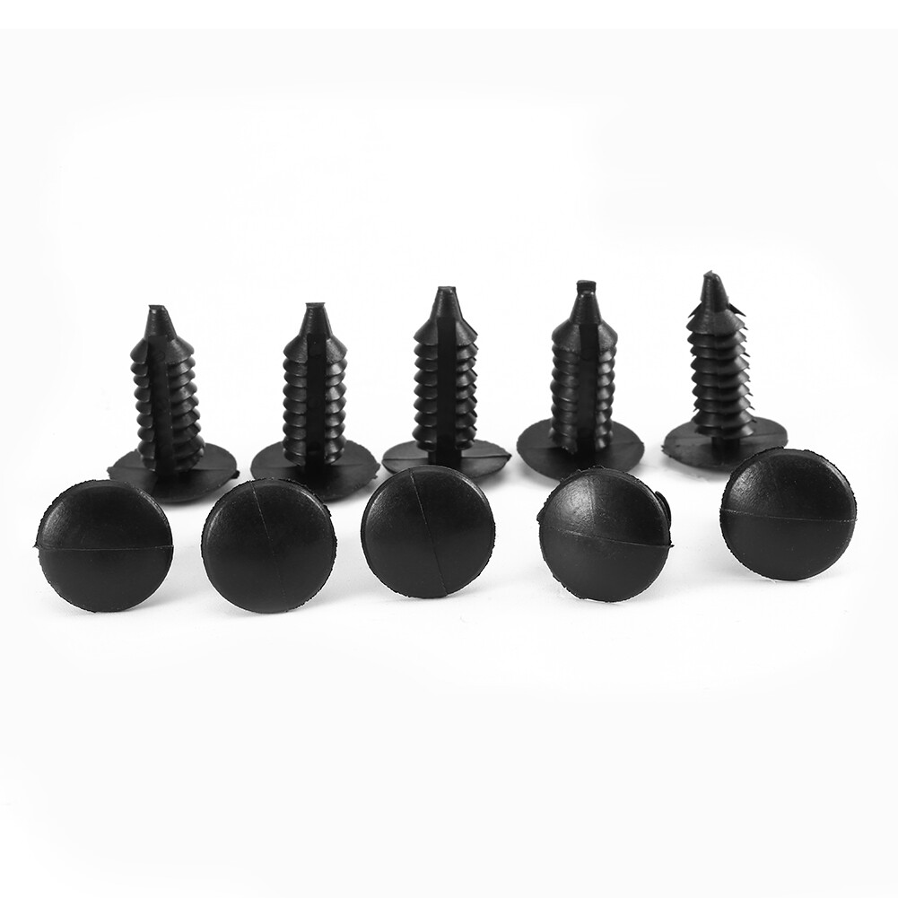 MNS Universal 100x Black Nylon Rivet Fastener Bumper Retainer Plastic ...