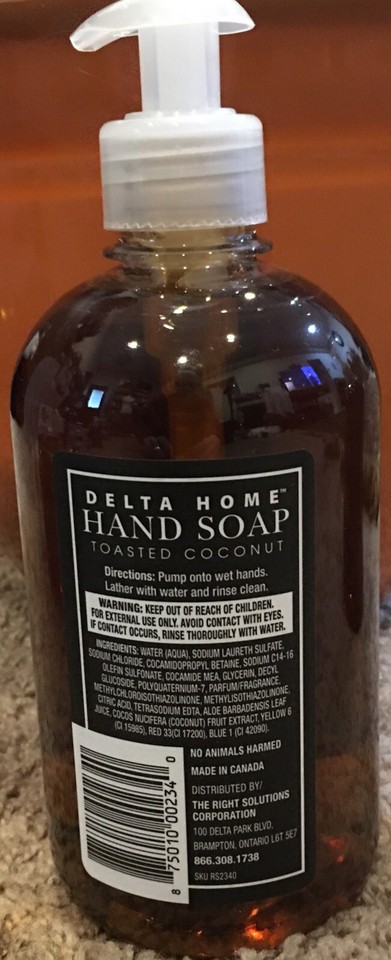 Delta Home “Toasted Coconut “ Hand Soap 16floz W/Pump | eBay