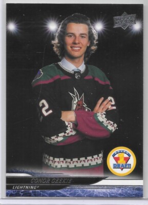 CONOR GEEKIE 24-25 UD EXT. 1ST ROUND DRAFT SP RC/TAMPA BAY LIGHTNING | eBay