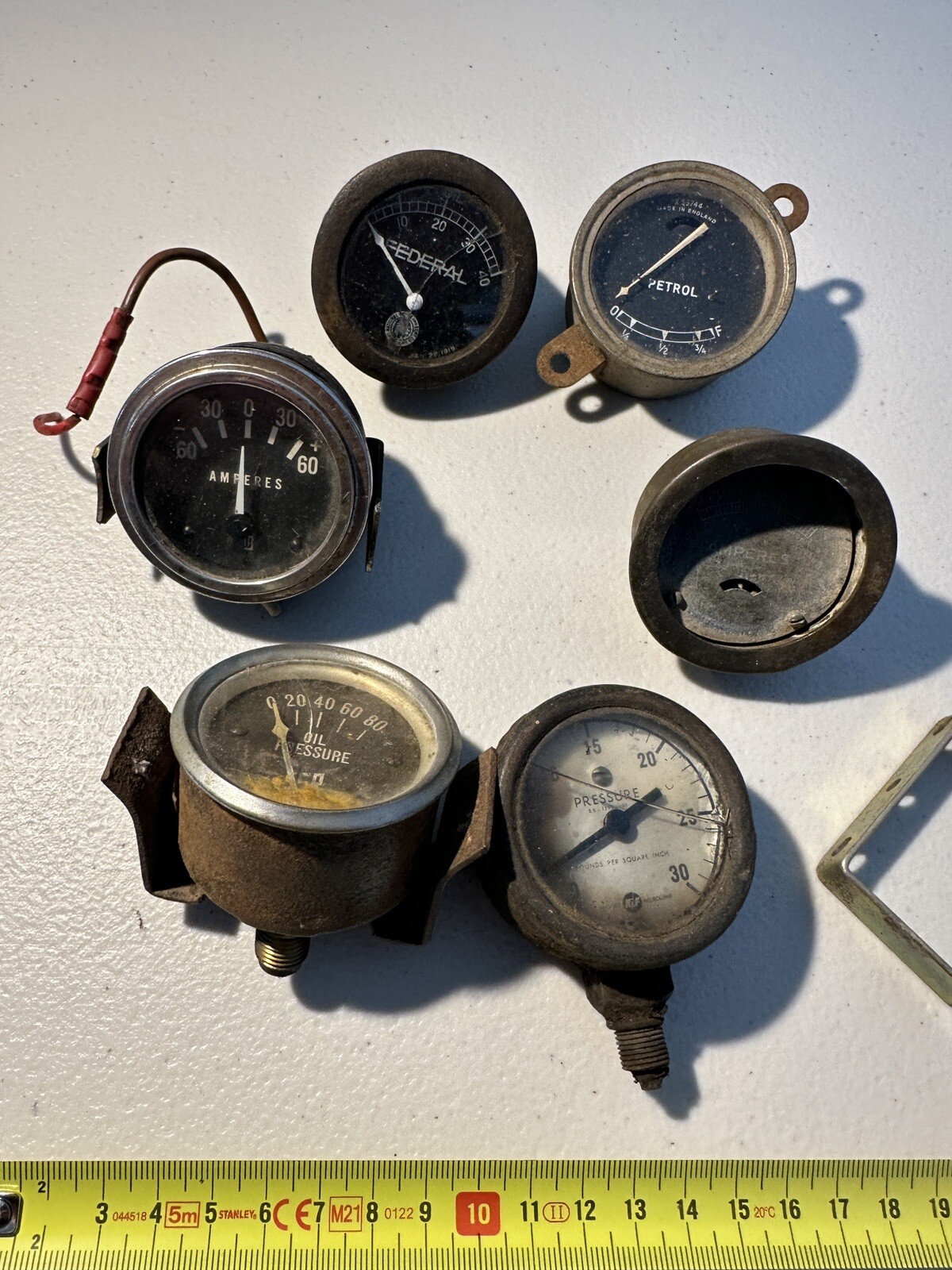 Vintage Motorcycle Guages Fuel Oil Amp Possibly Indian Harley BSA ...