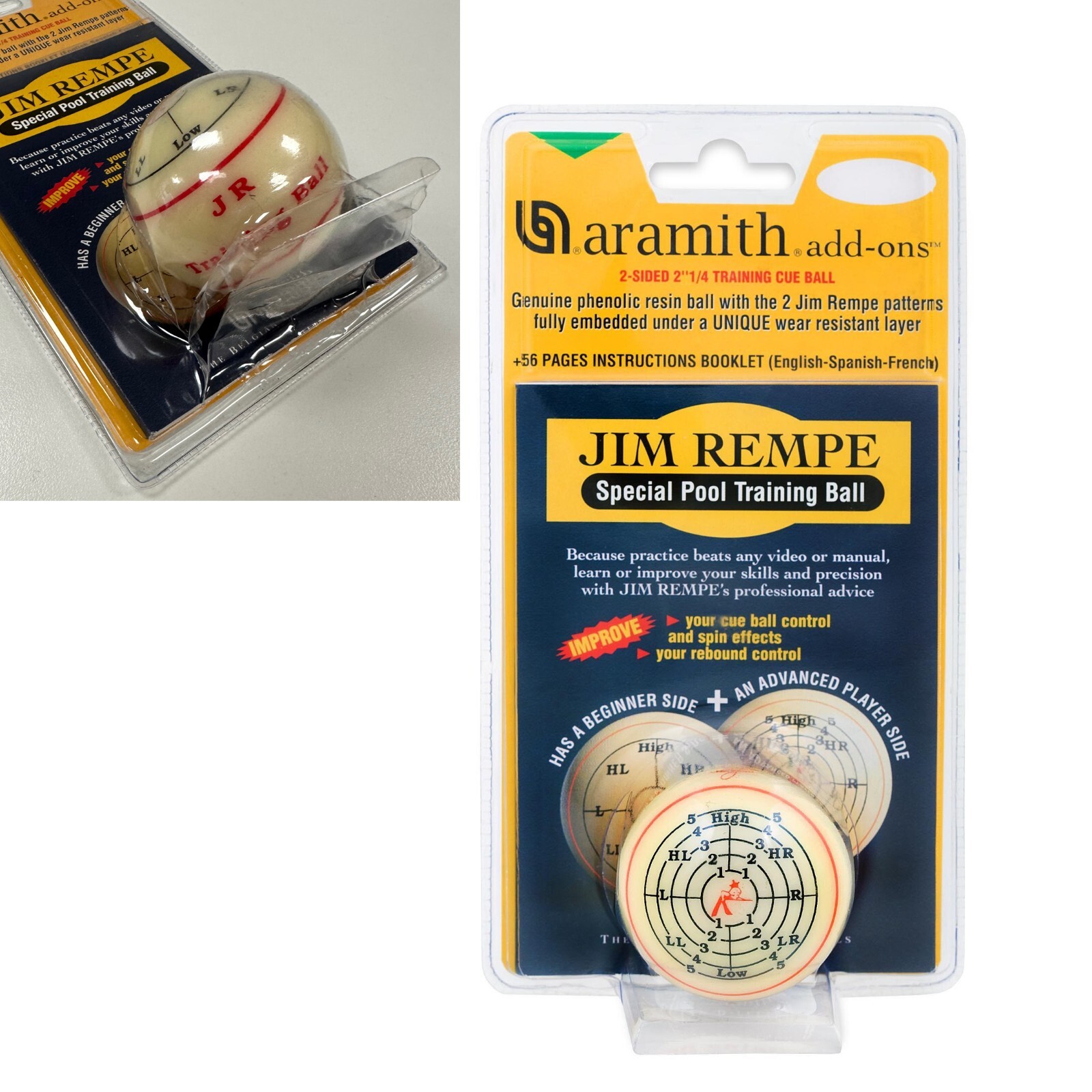 Aramith Jim Rempe 2 1/4" Training Pool Cue Ball | eBay